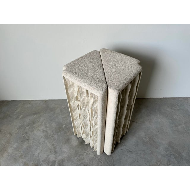 1980's Postmodern Sculptural Cast Plaster Console Table W/ Glass Top ...