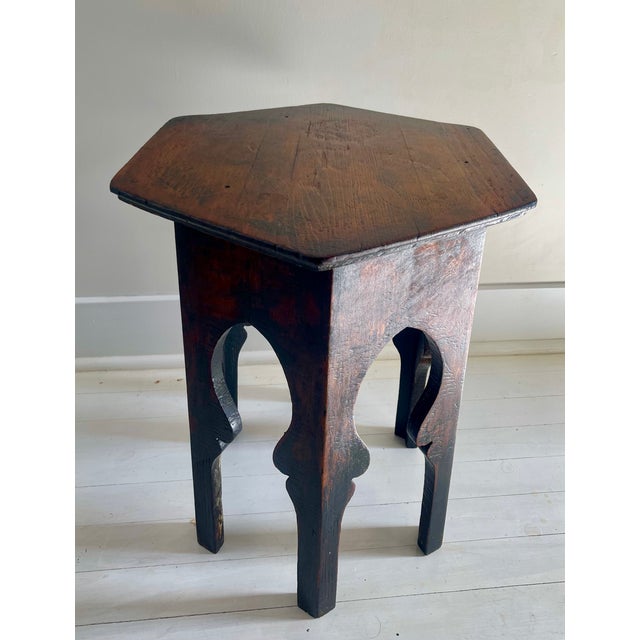 19th C. Arts and Crafts Etched Taboret Accent Table | Chairish