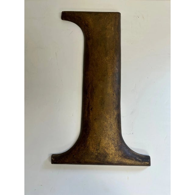 Large Woolworth & Co Gilt Metal Number Ten Sign Wall Sculpture | Chairish