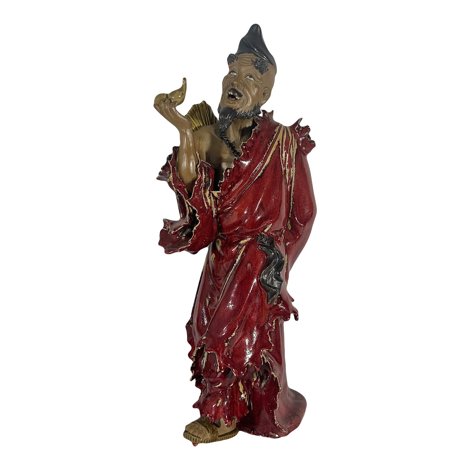 Red Robed Li Tieguai, One of the Eight Chinese Immortals, Signed Statue ...
