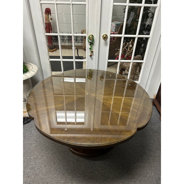 Vintage Mid Century Scallop Shape Coffee Table With Inlaid Burled ...