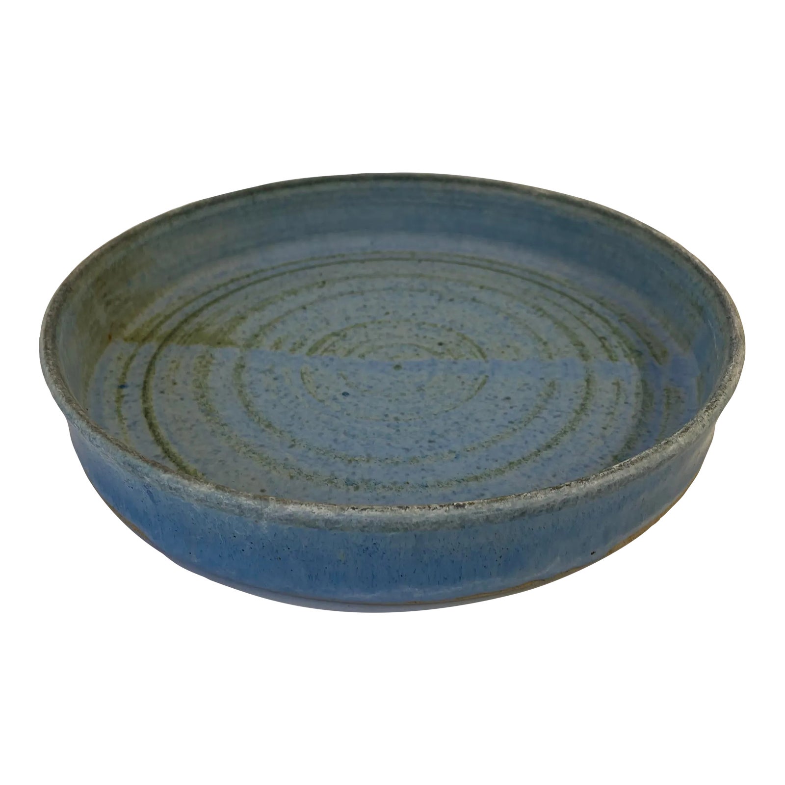 Vintage Signed Hand Thrown Ceramic Planter Underplate | Chairish