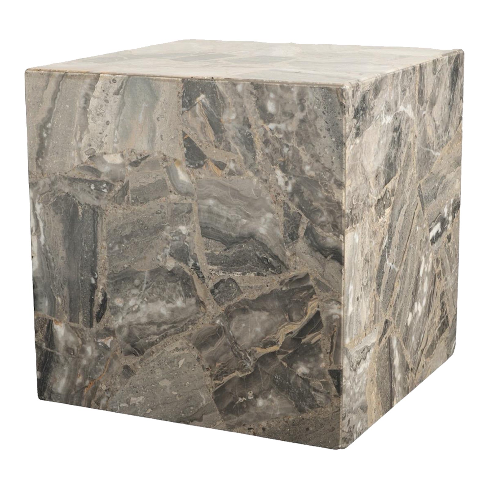 1980s Marble Stone Cube Mosaic Side End Accent Table Italian Modern ...
