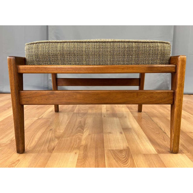 Jens Risom Walnut Ottoman | Chairish