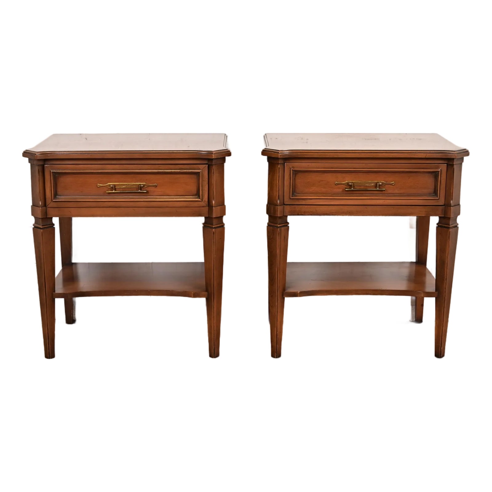 Kent Coffey French Regency Louis XVI Carved Cherry Wood Nightstands ...