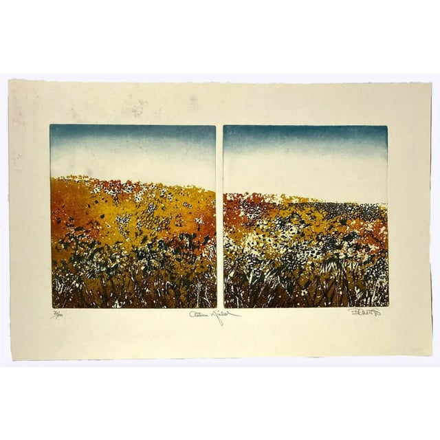 1980 Autumn Field Color Multiplate Etching | Chairish