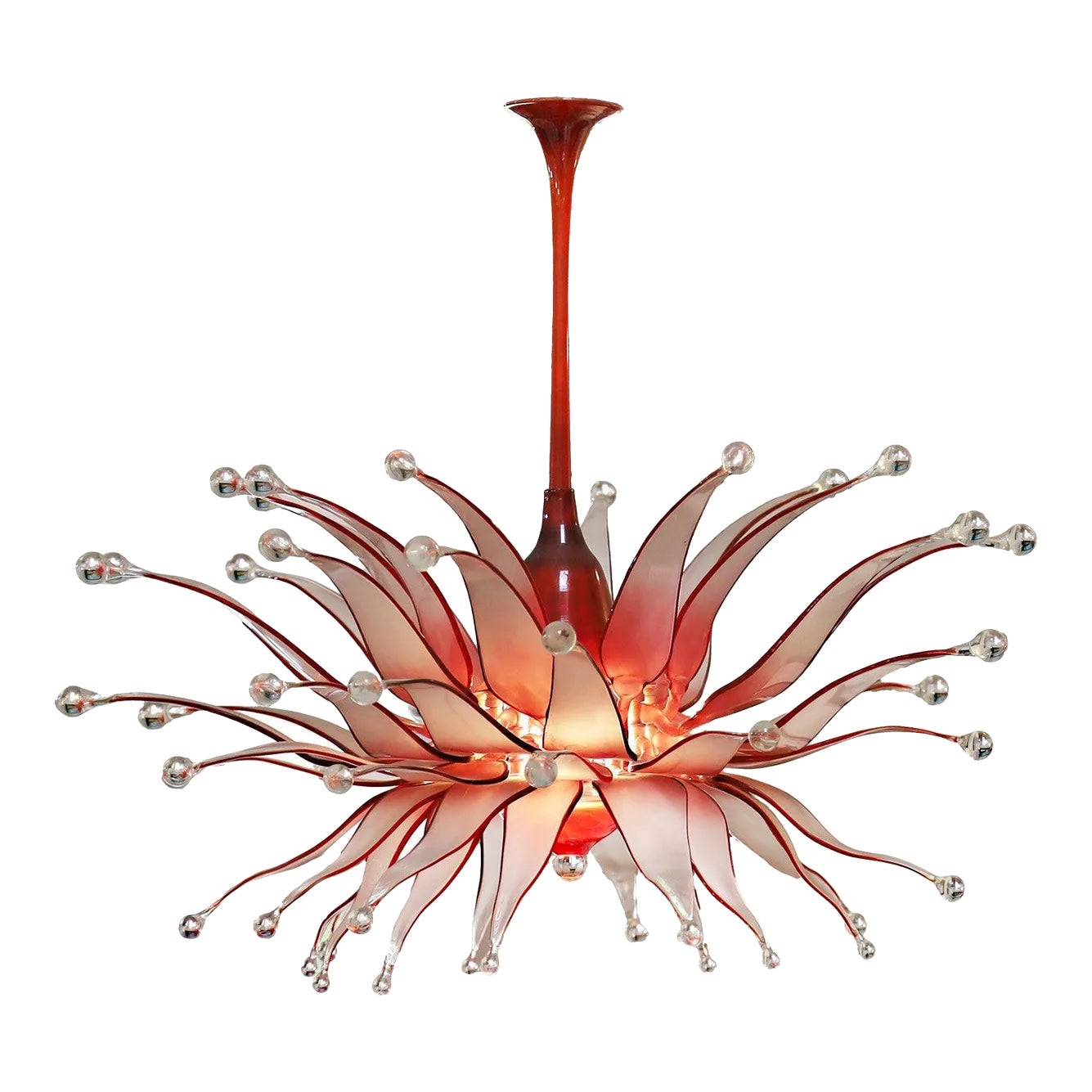 Jester Art Glass Chandelier by Tim Lindeman | Chairish