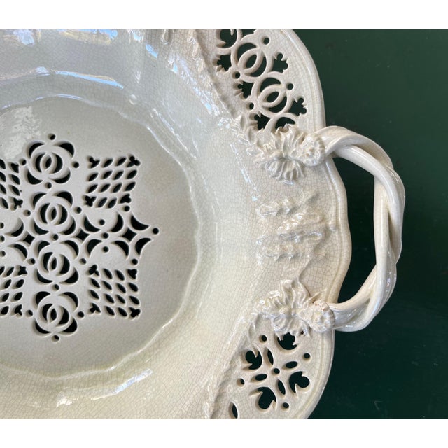 Antique 18th Century Leeds Pottery Creamware Reticulated Bowl With ...