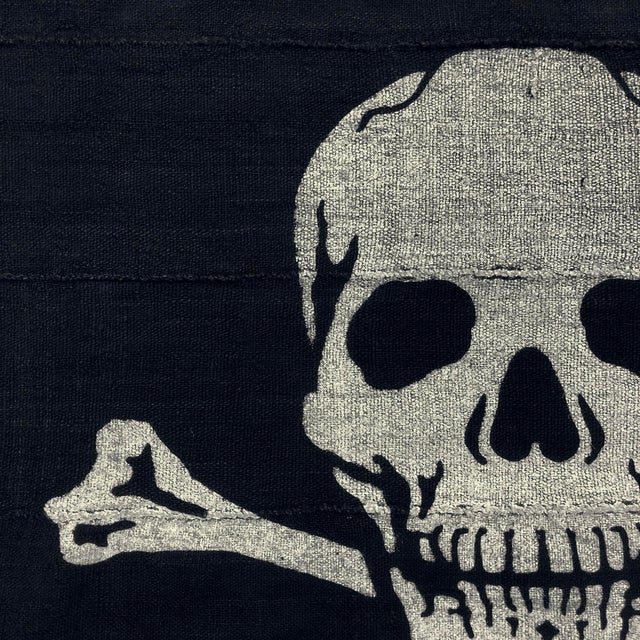 Distressed Cotton Flag, Vintage Style Pirate Skull, Jolly Roger | Chairish