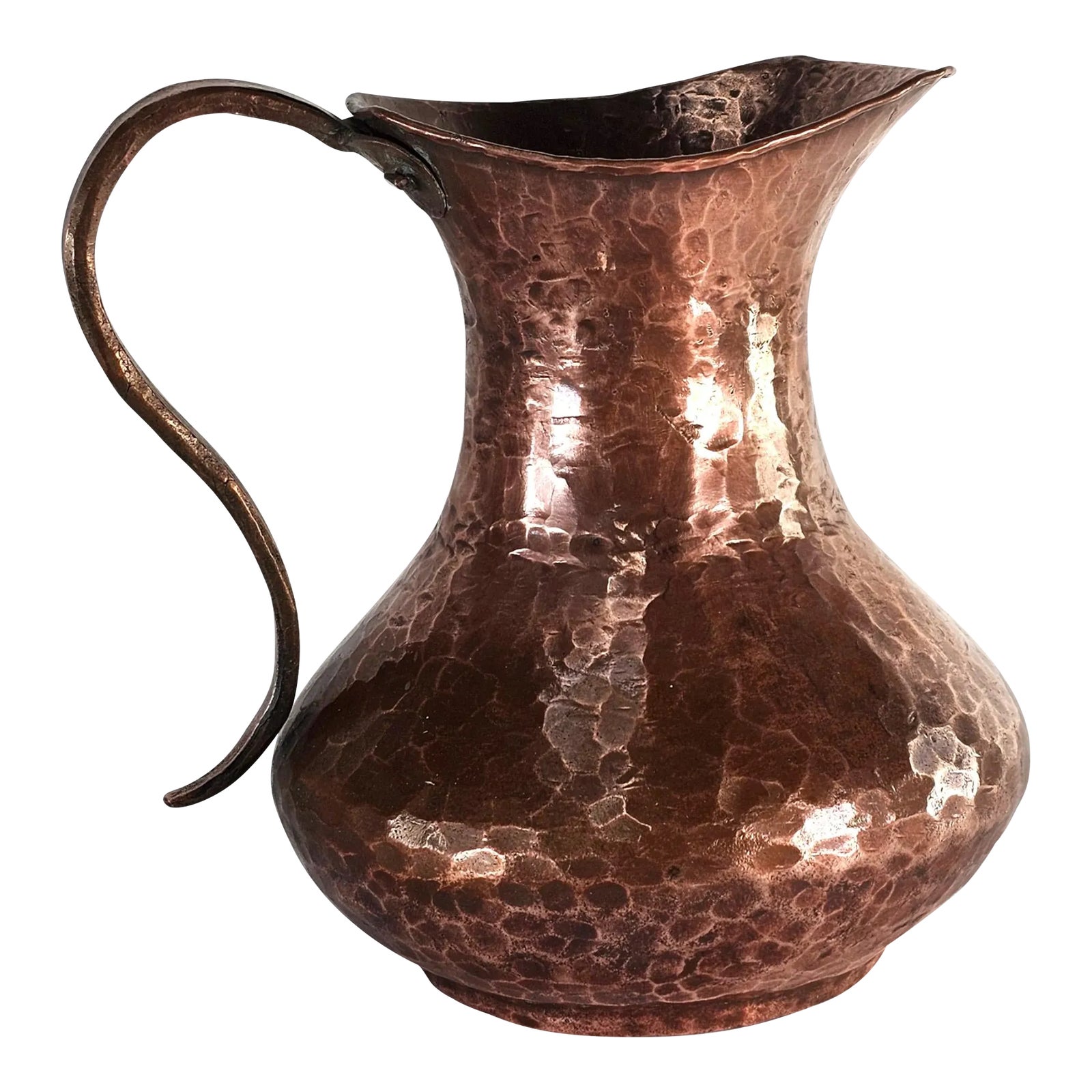 Hammered Copper Pitcher Middle Eastern | Chairish