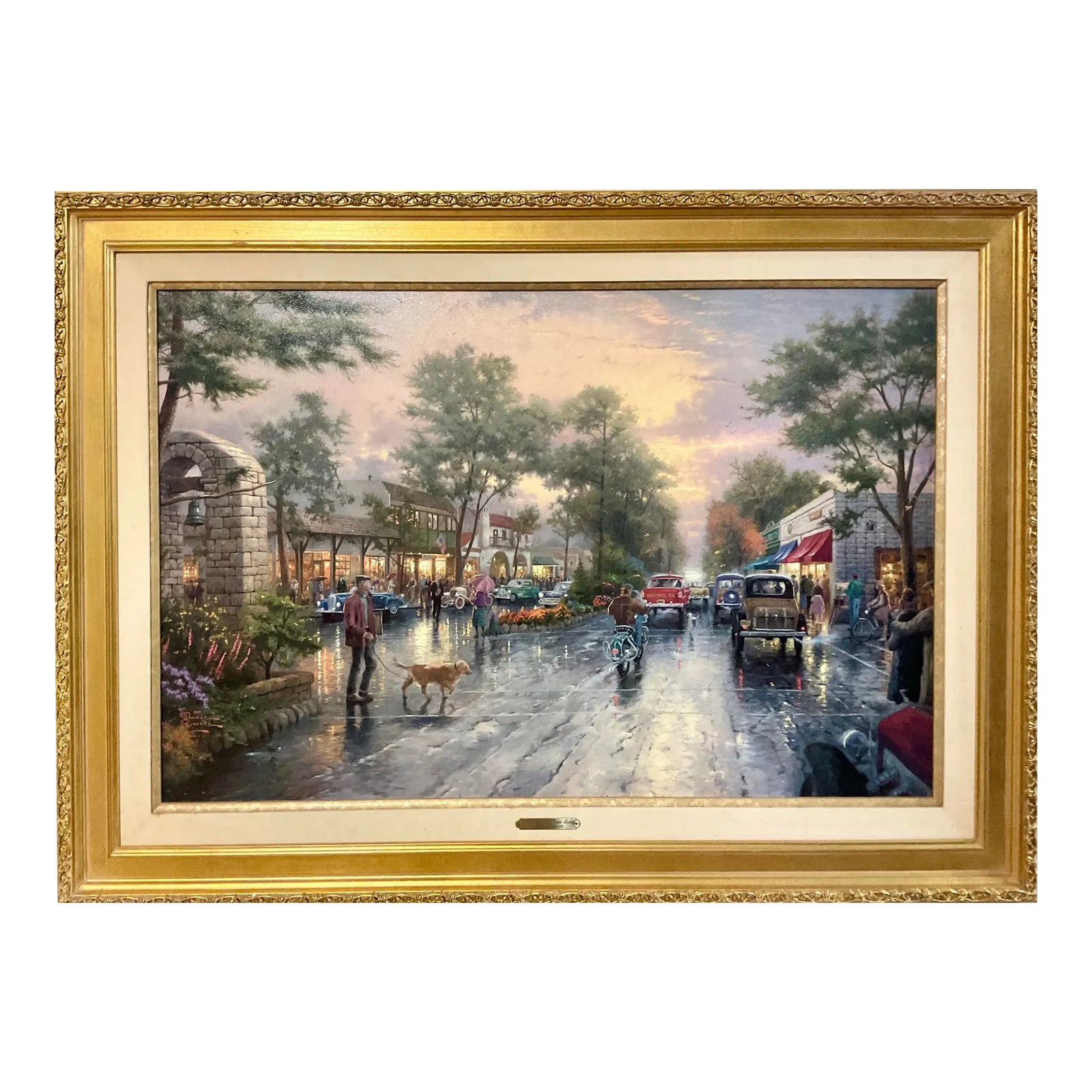 Thomas Kinkade "Carmel, Sunset on Ocean Avenue" on Canvas | Chairish