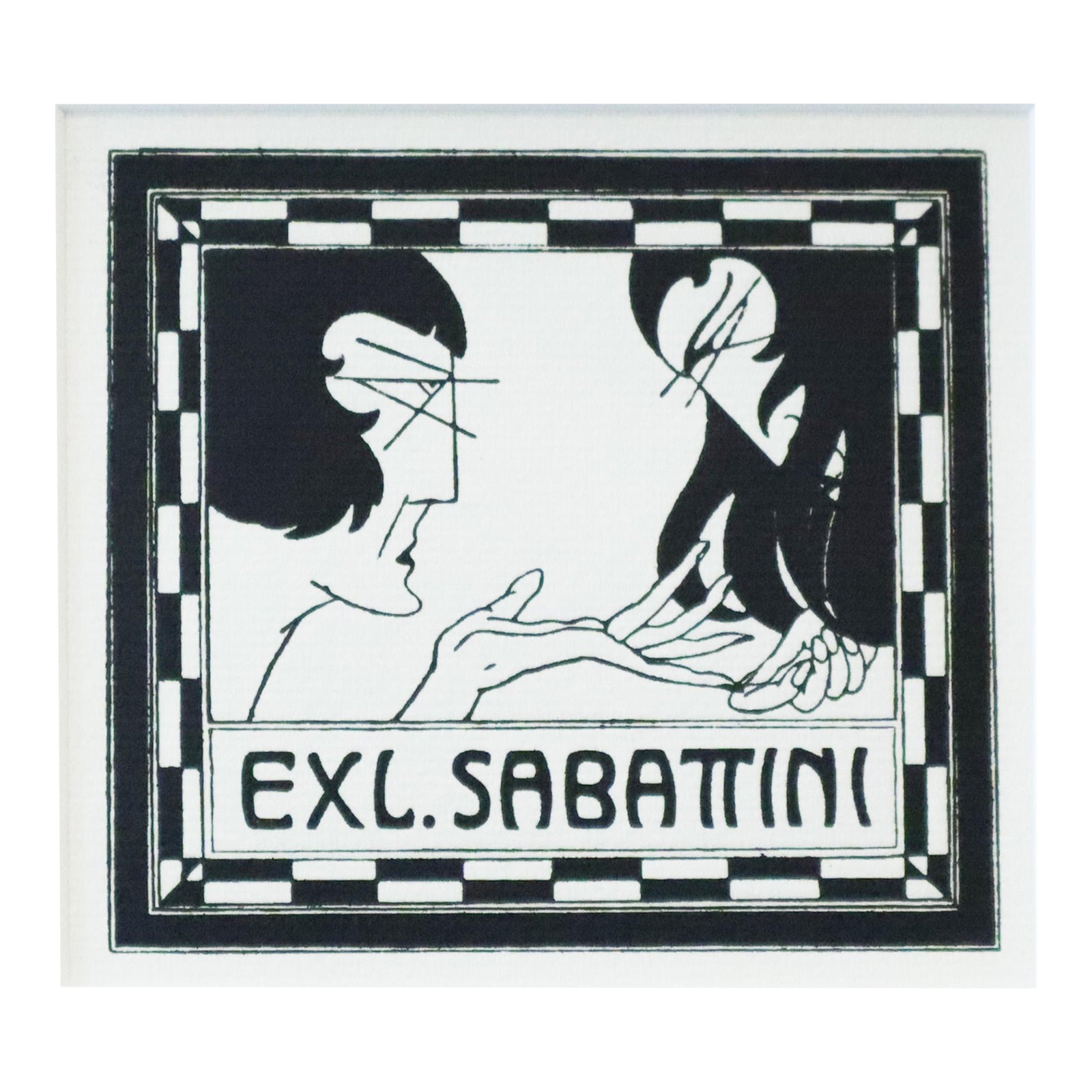 1920 Italian Engraving Bookplate (Ex Libris), Ex L. Sabattini (Matted ...