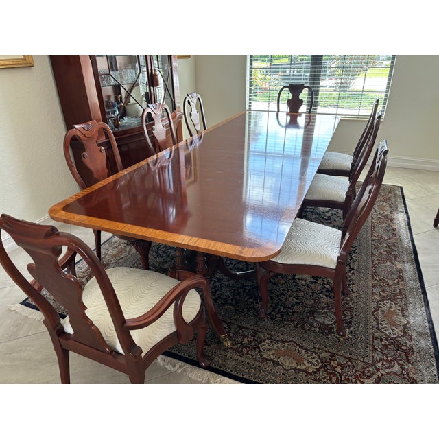 Baker Charleston Dining Set of 9 - Circa 1990 | Chairish