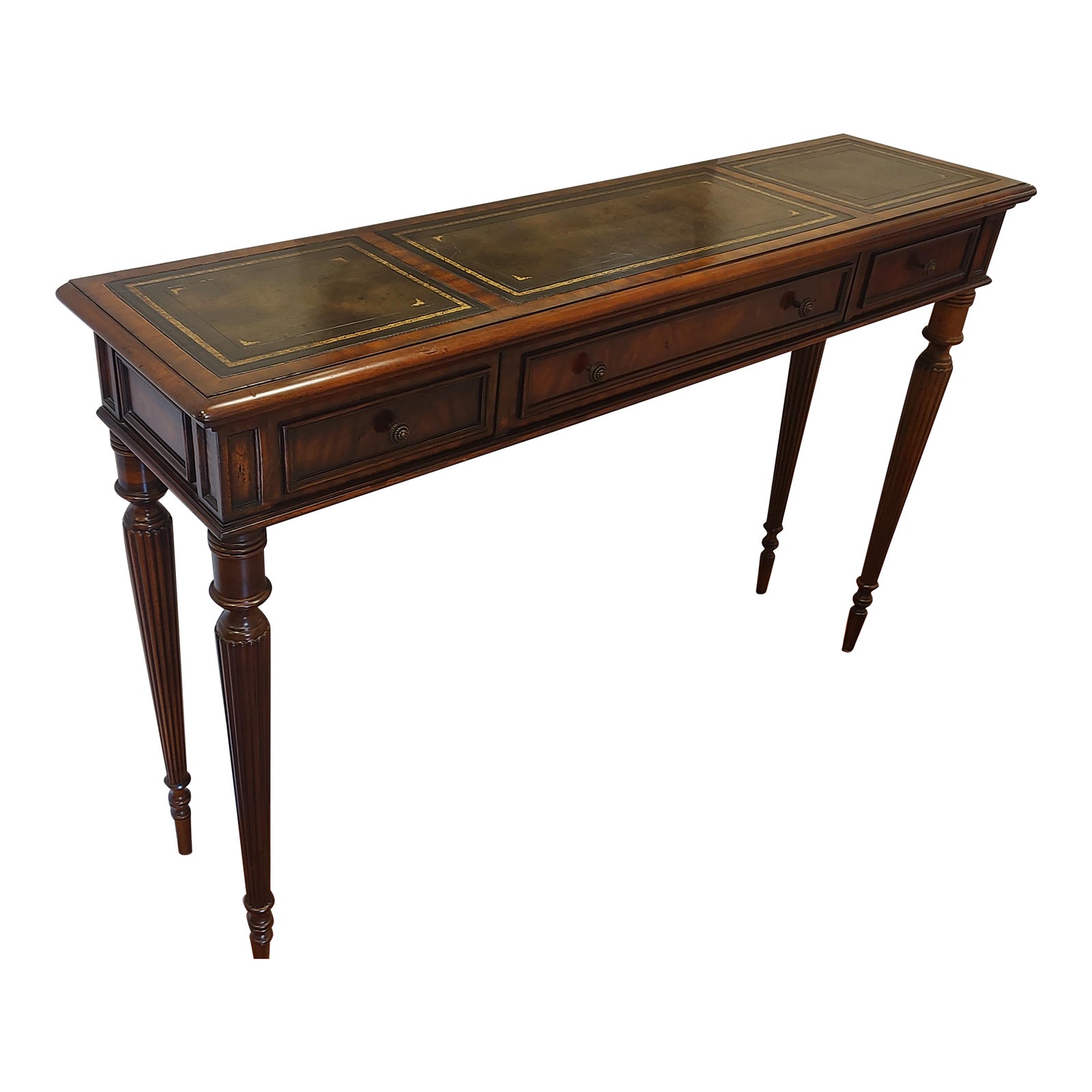 Vintage Regency Maitland-Smith Leather Embossed Wall/Sofa-Console Table ...