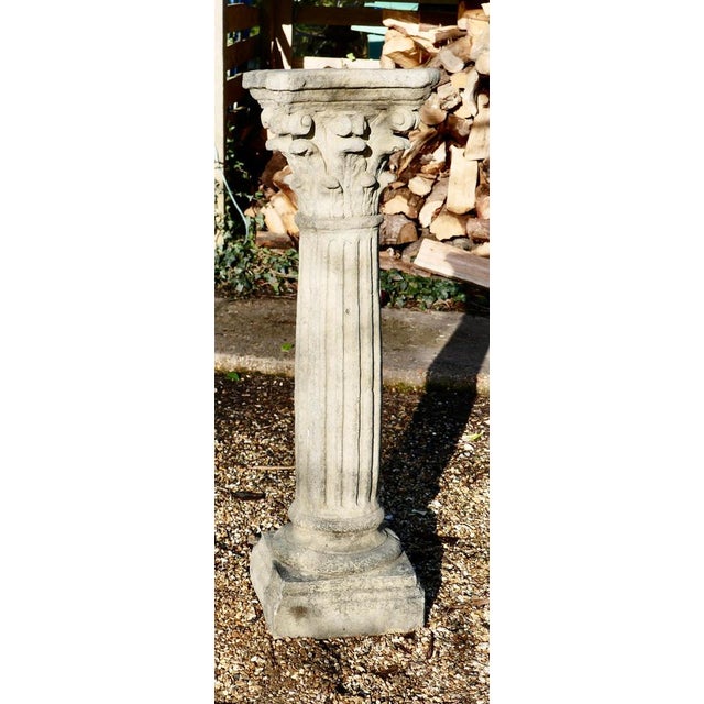 Classical Corinthian Column Pedestal in Weathered Cast Stone, 1960 ...