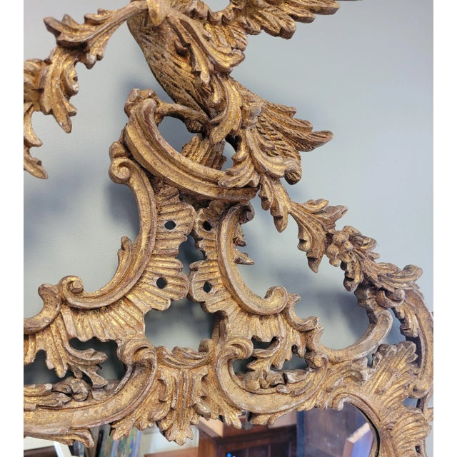 Large 1960s Italian Rococo Style Chippendale Mirror | Chairish