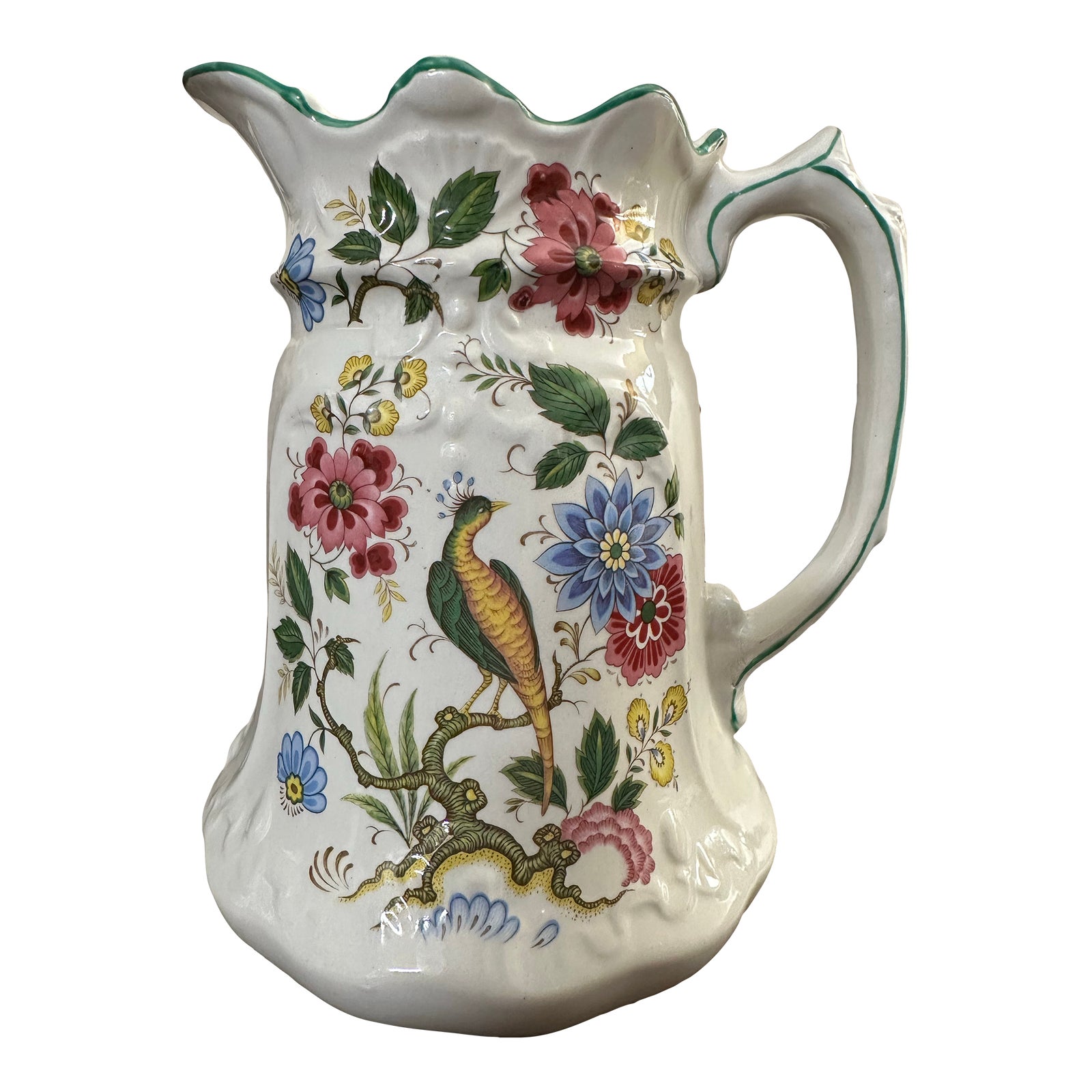 Vintage Mid 20th Century James Kent Ltd. Old Foley Flowers & Bird Milk ...