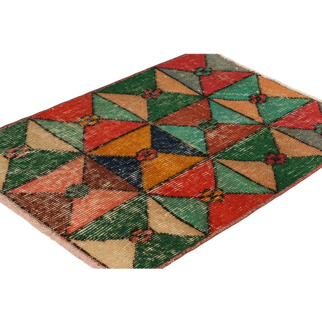 Vintage Zeki Müren Rug With Polychromatic Geometric Patterns, From Rug ...