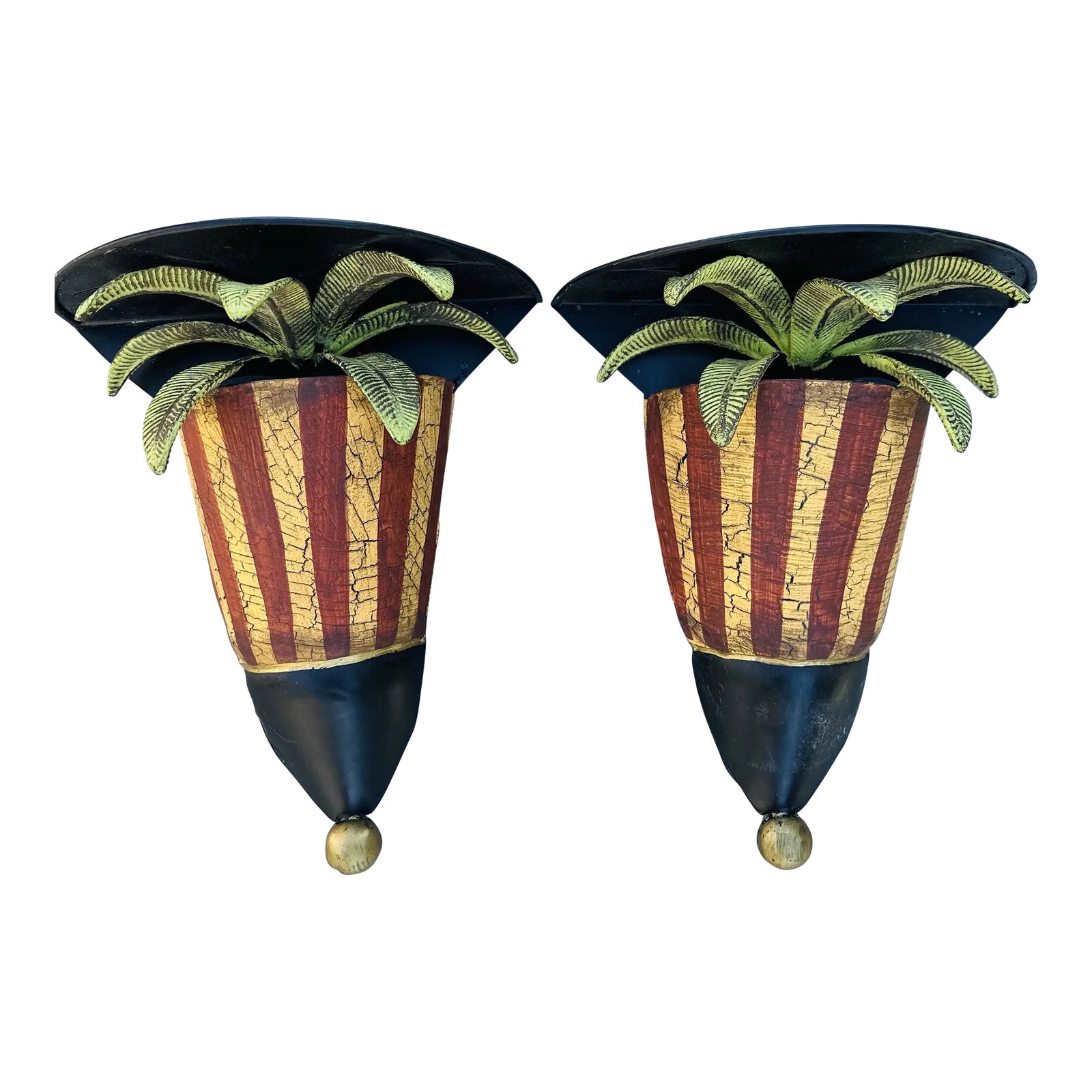 Palm Tree Wall Brackets | Chairish