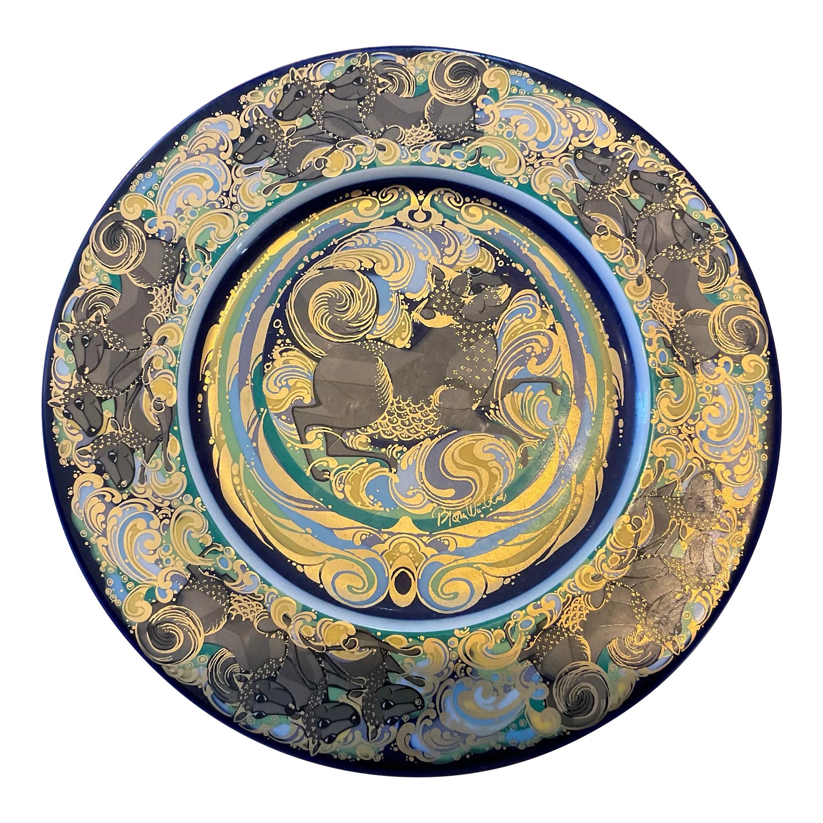 1980s Bjorn Winblad Year of the Dog Chinese Zodiac Plate | Chairish