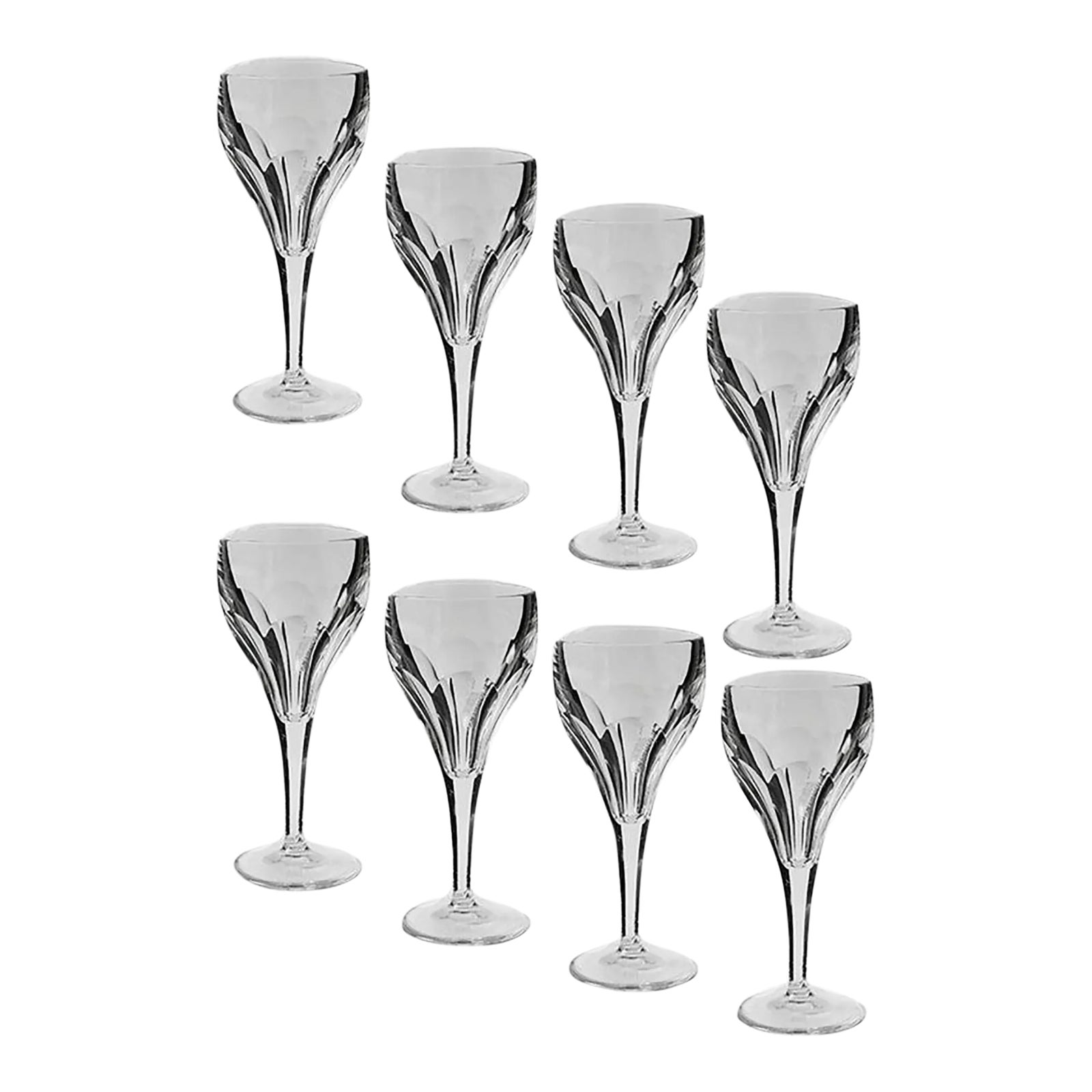 Villeroy & Boch Milano Pattern Crystal Water Goblets - Set of 8 | Chairish