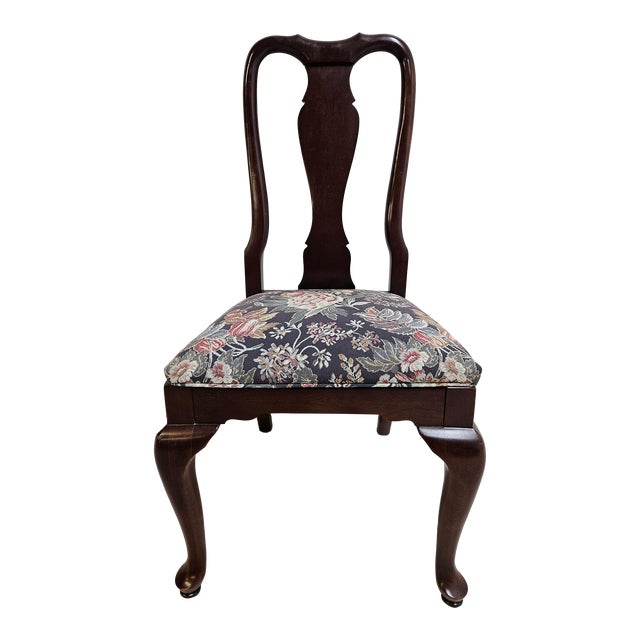 1980s Ethan Allen Georgian Court Queen Anne Dining Room Side Chair Solid Cherry Chairish
