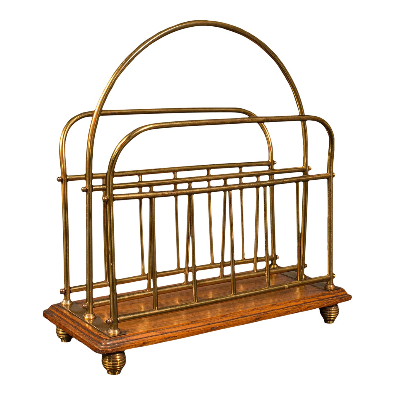 1880s Antique Victorian English Oak Newspaper Rack | Chairish