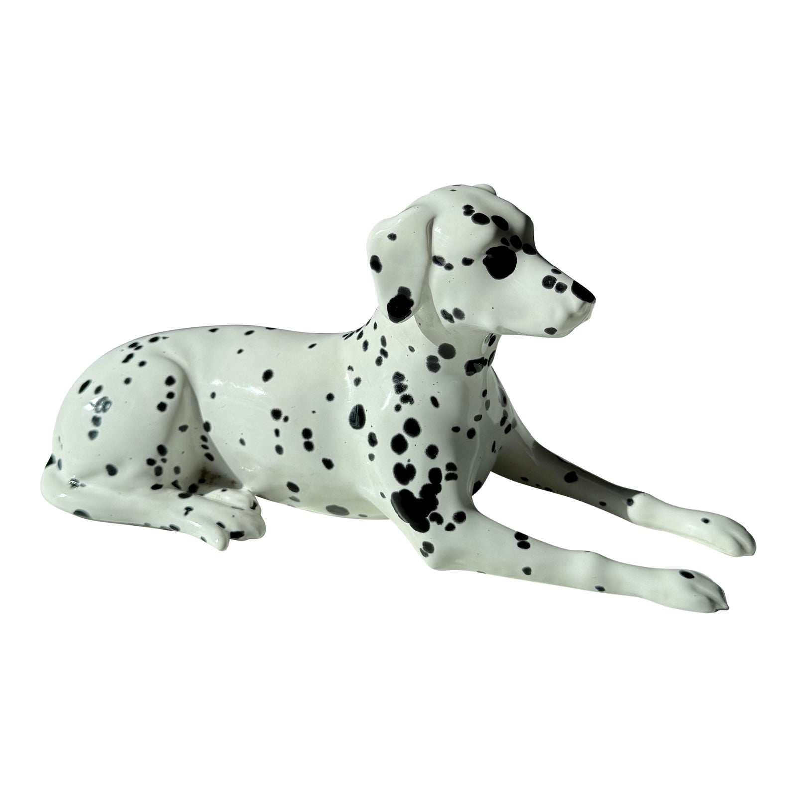 1960s Hand Painted Ceramic Dalmatian Dog Figurine | Chairish