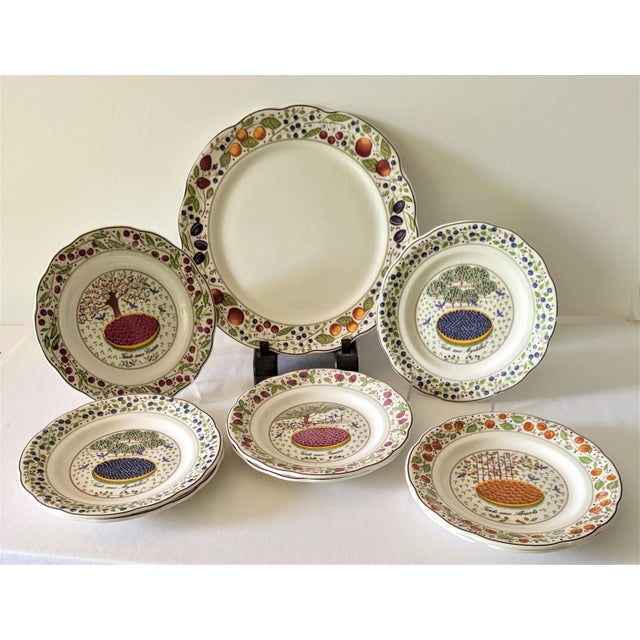 1990s Gien Tarte Plates and Large Tarte Dish Created by Marie-Pierre ...