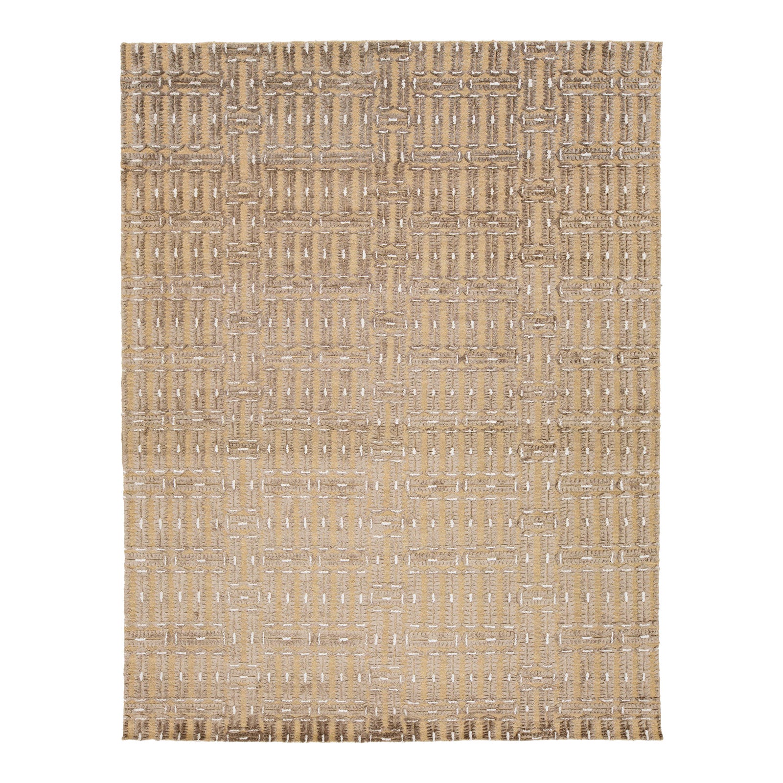 9 X 12 Contemporary Soumak Tan Wool and Jute Rug Handmade Geometric ...