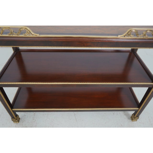 Henredon French Louis XVI Brass Trim Serving Cart | Chairish