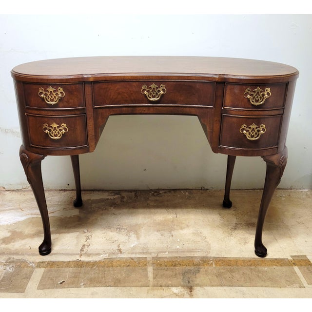 Henredon Mahogany Kidney Shaped Writing Desk | Chairish