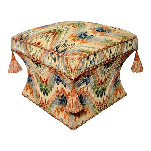 1970s Baker Furniture Co. Large Sculpted Form Ottoman or Pouf With ...