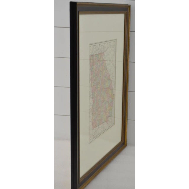 Vintage Framed Map of Georgia | Chairish