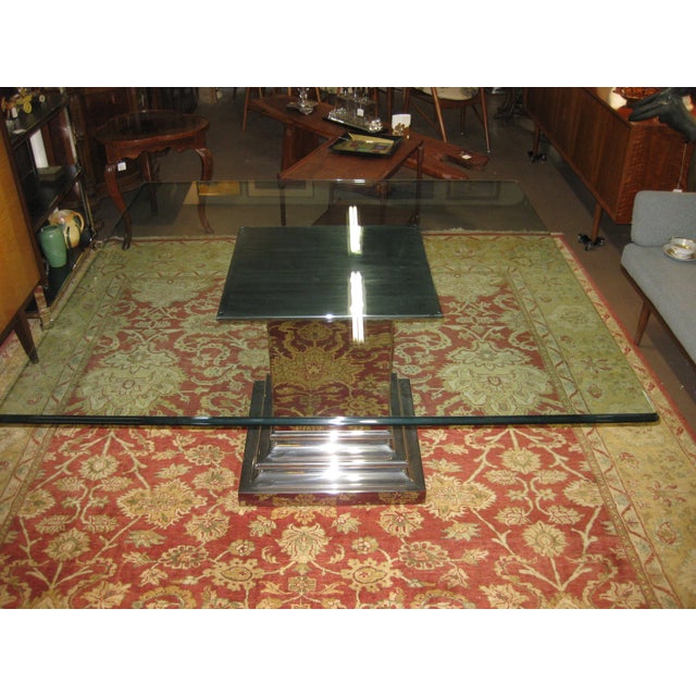 Brueton Stainless Steel Column Dining Table | Chairish