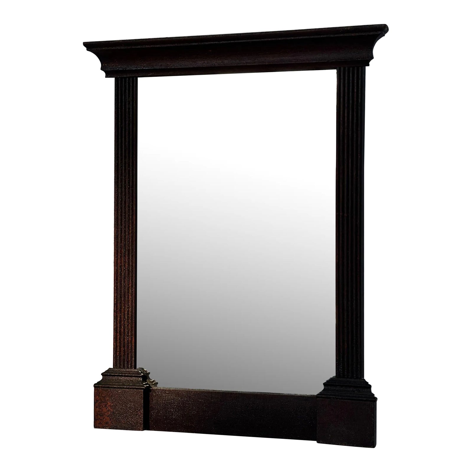 Antique Federal Column Mirror With Original Glass, Circa Mid 19th ...