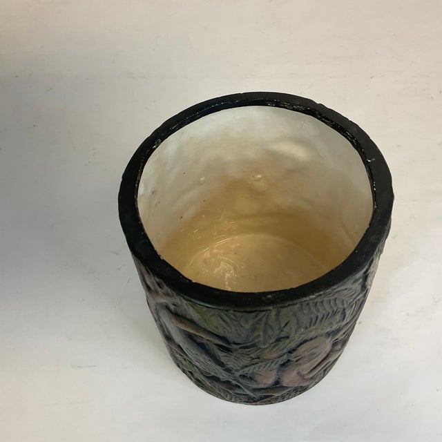 1980s Vintage Safari Coastal Boho Chic Bas-Relief Ceramic Planter ...