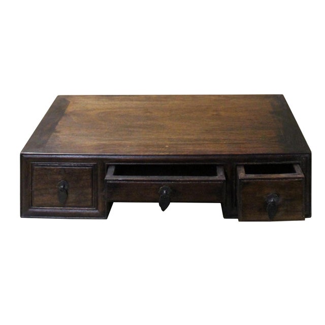 Chinese Brown Wood Rectangular Table Top Stand Display Easel | Chairish