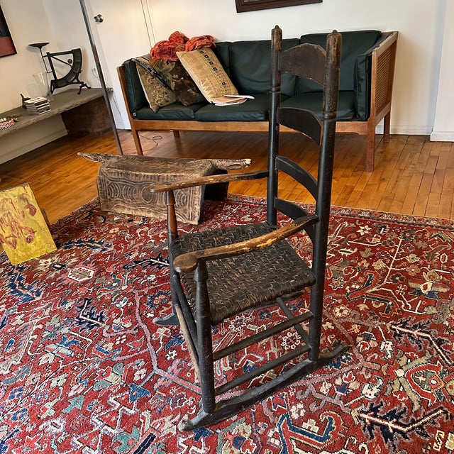 Antique 19th Century Ladder Back Shaker Rocker | Chairish