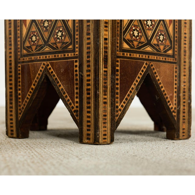 Moorish Syrian Hexagonal Inlay Drink Table | Chairish