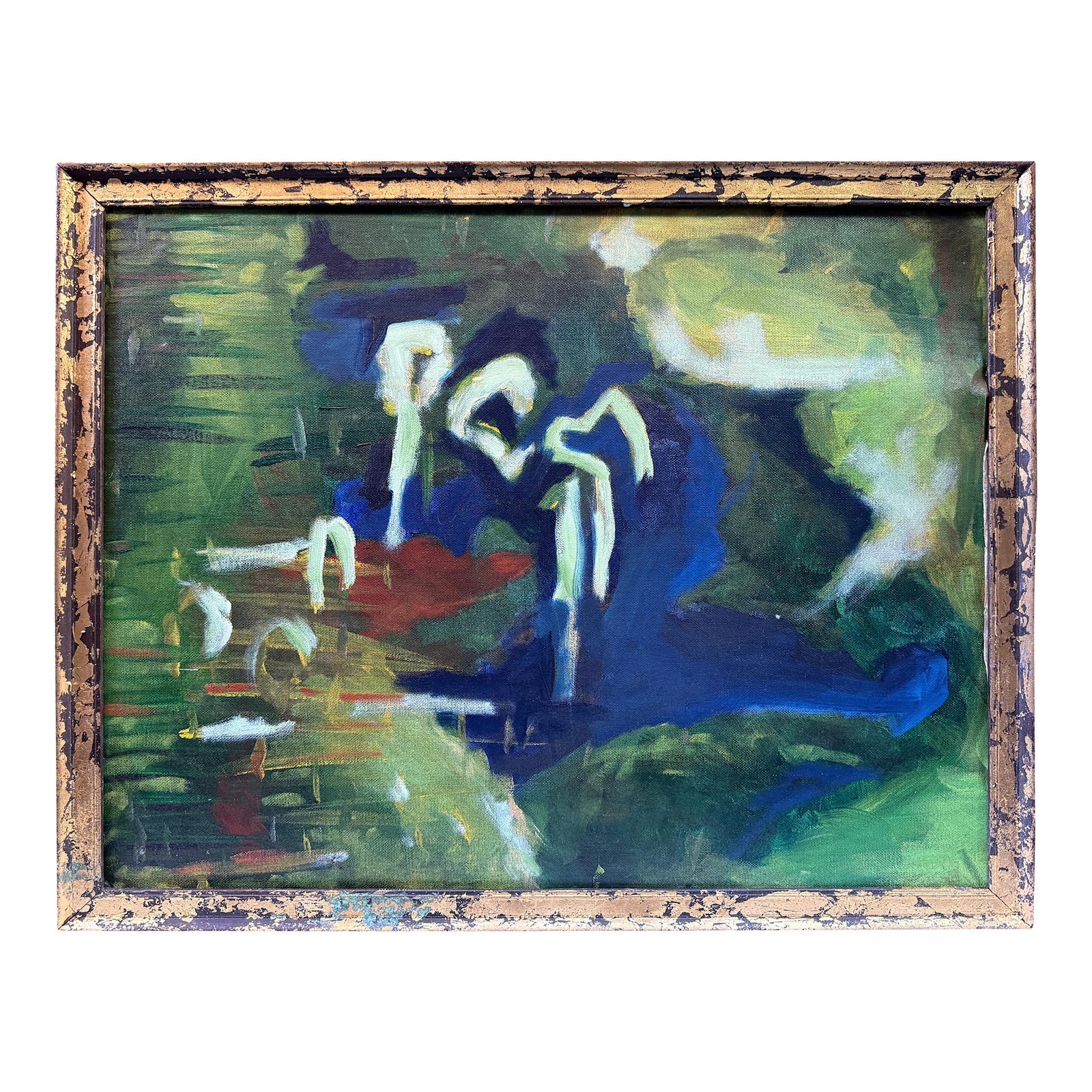 “Emerald Passage” — Expressive Abstract Landscape, C. 1980s, Oil on ...