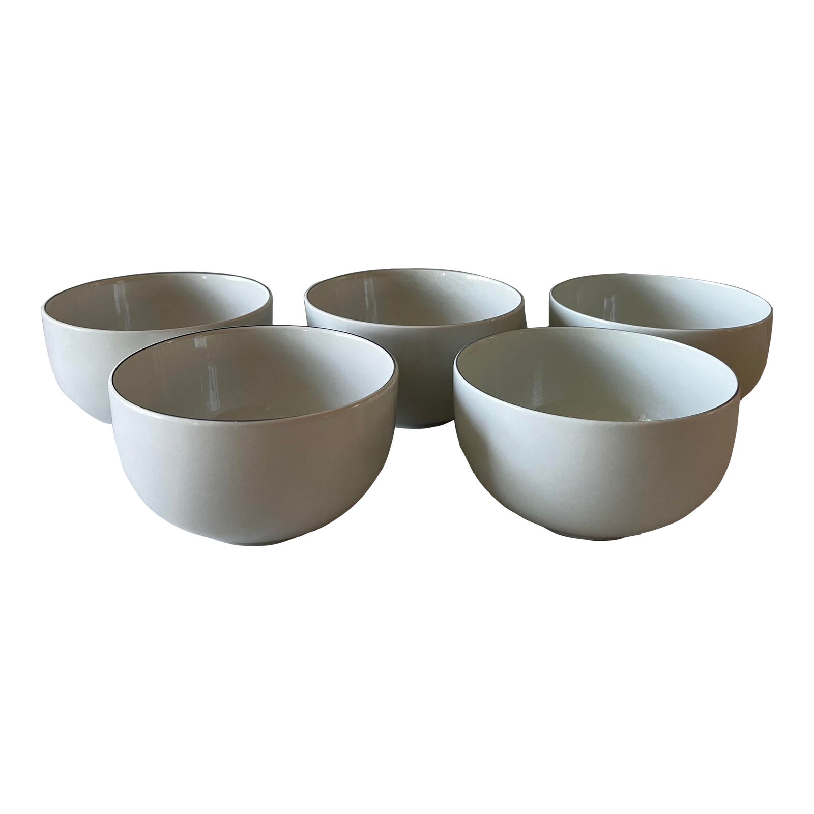 Royal Copenhagen Fajance Blue Line Small Bowls - Set of 5 | Chairish