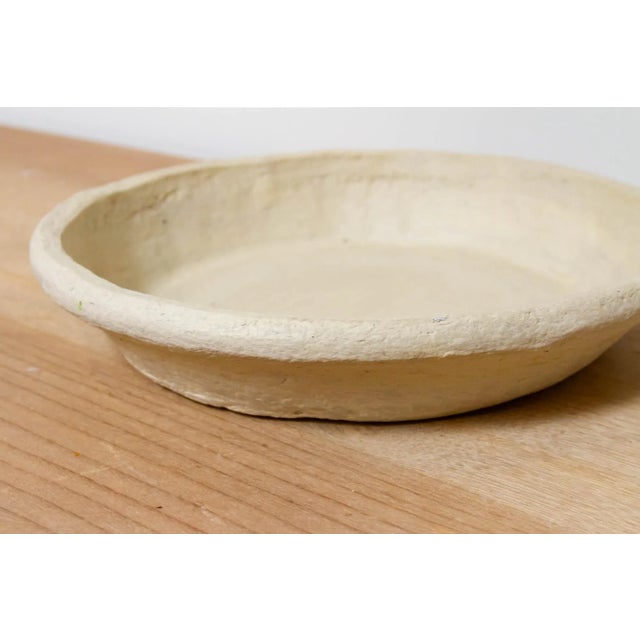 12" Natural White Paper Mache Plate | Chairish