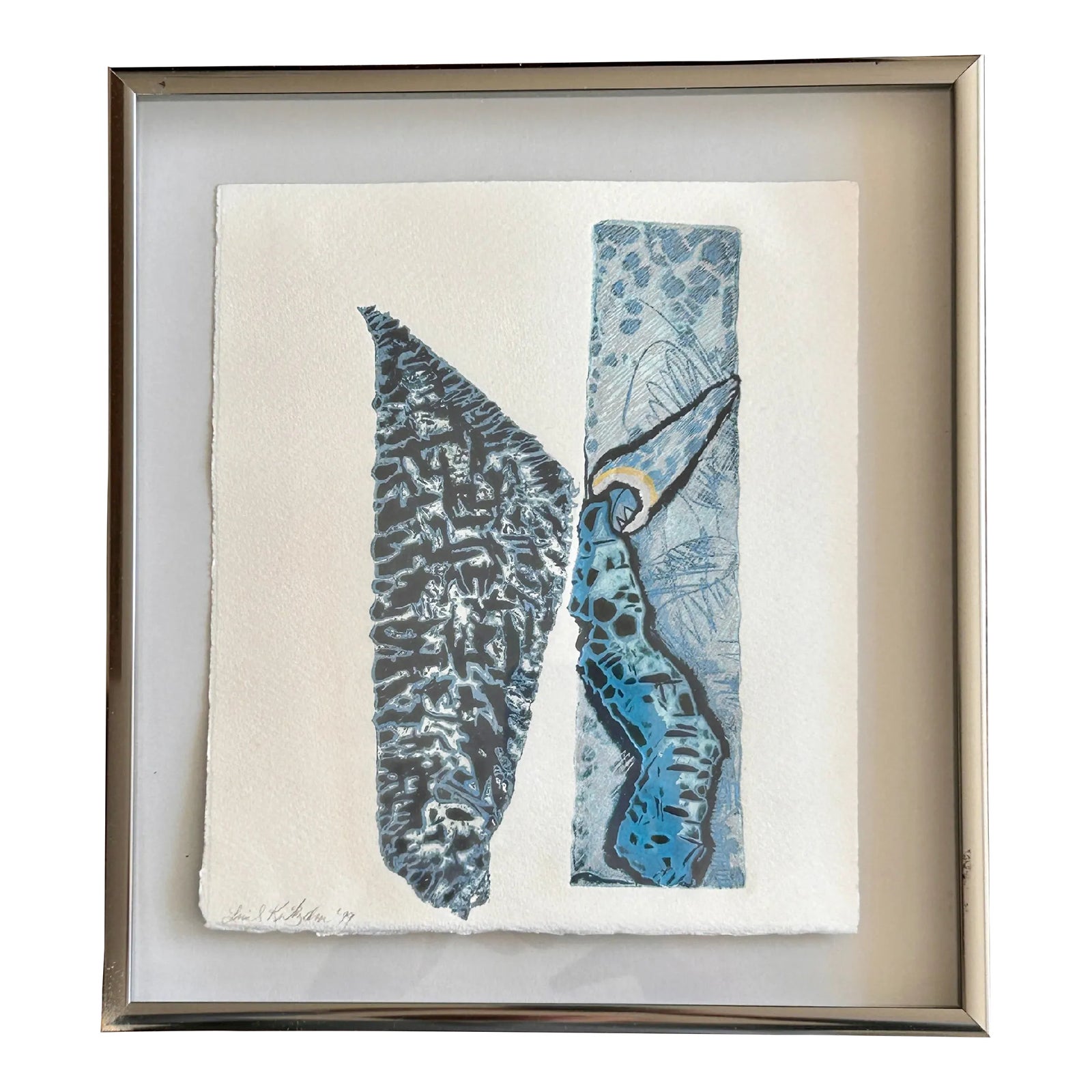 Contemporary Angel Art Print Intaglio Vintage 1990s | Chairish