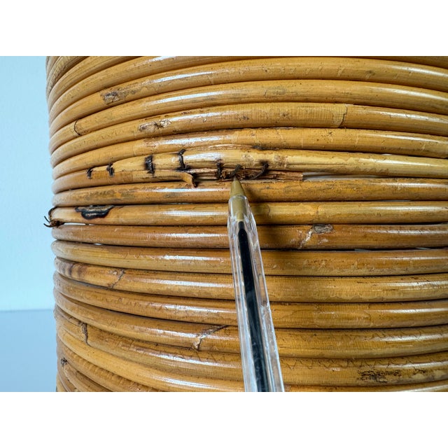 Vintage Italian Gabriella Crespi - Style Pencil Reed Rattan Planter ...