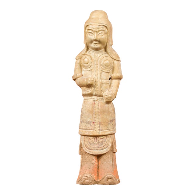 Chinese Tang Dynasty Terracotta Warrior with Straw Glaze | Chairish