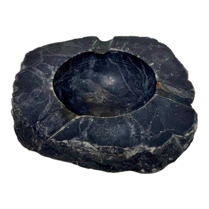 Vintage Rustic Style Italian Heavy Marble Ashtray | Chairish