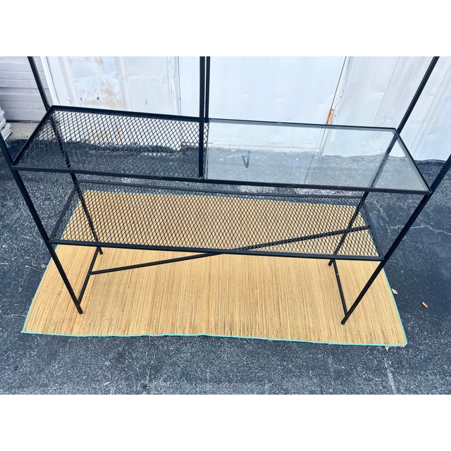 1950’s Vintage Freda Diamond Iron Mesh Etagere Shelf | Chairish