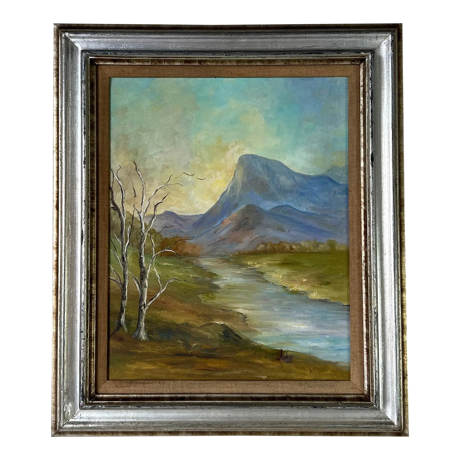 80's Audrey " Gentle Stream" Impressionist Oil Painting | Chairish