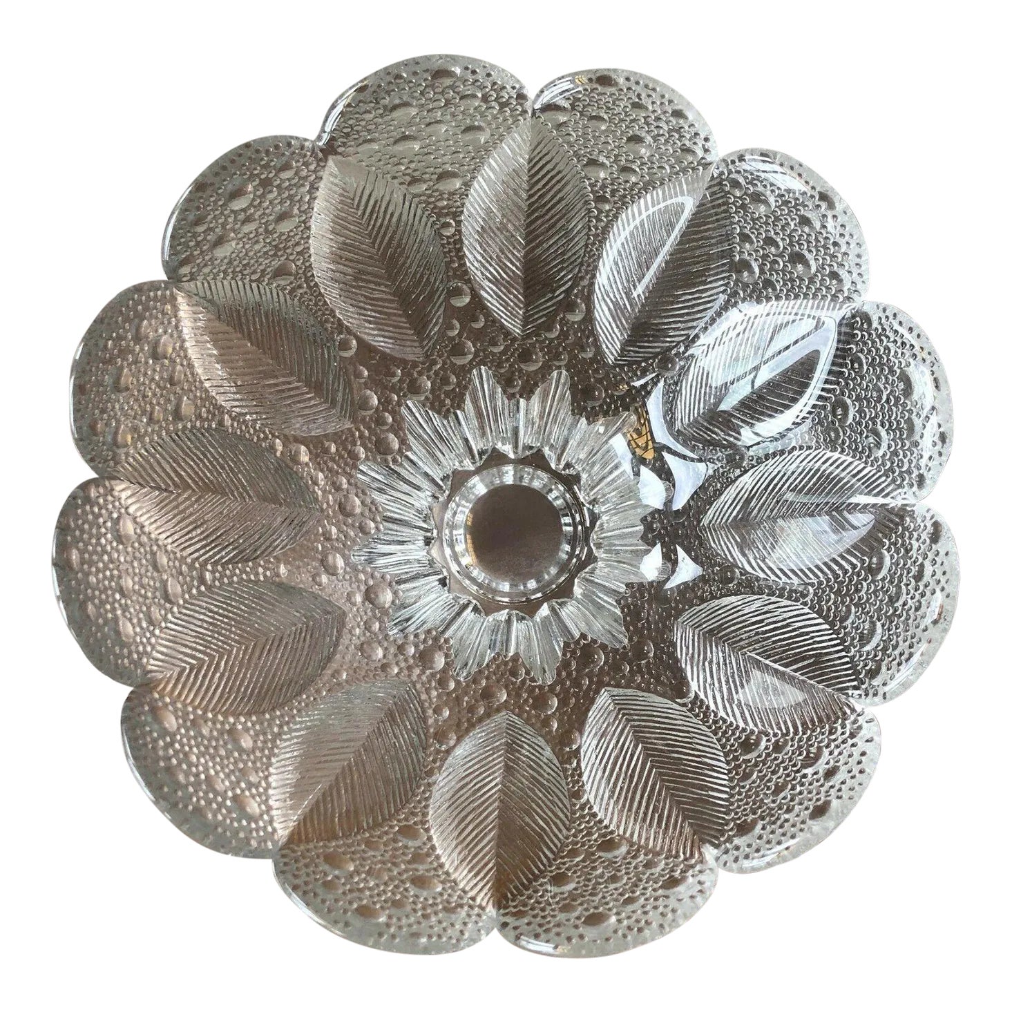 Late 20th Century German Crystal Leaf Design Bowl | Chairish